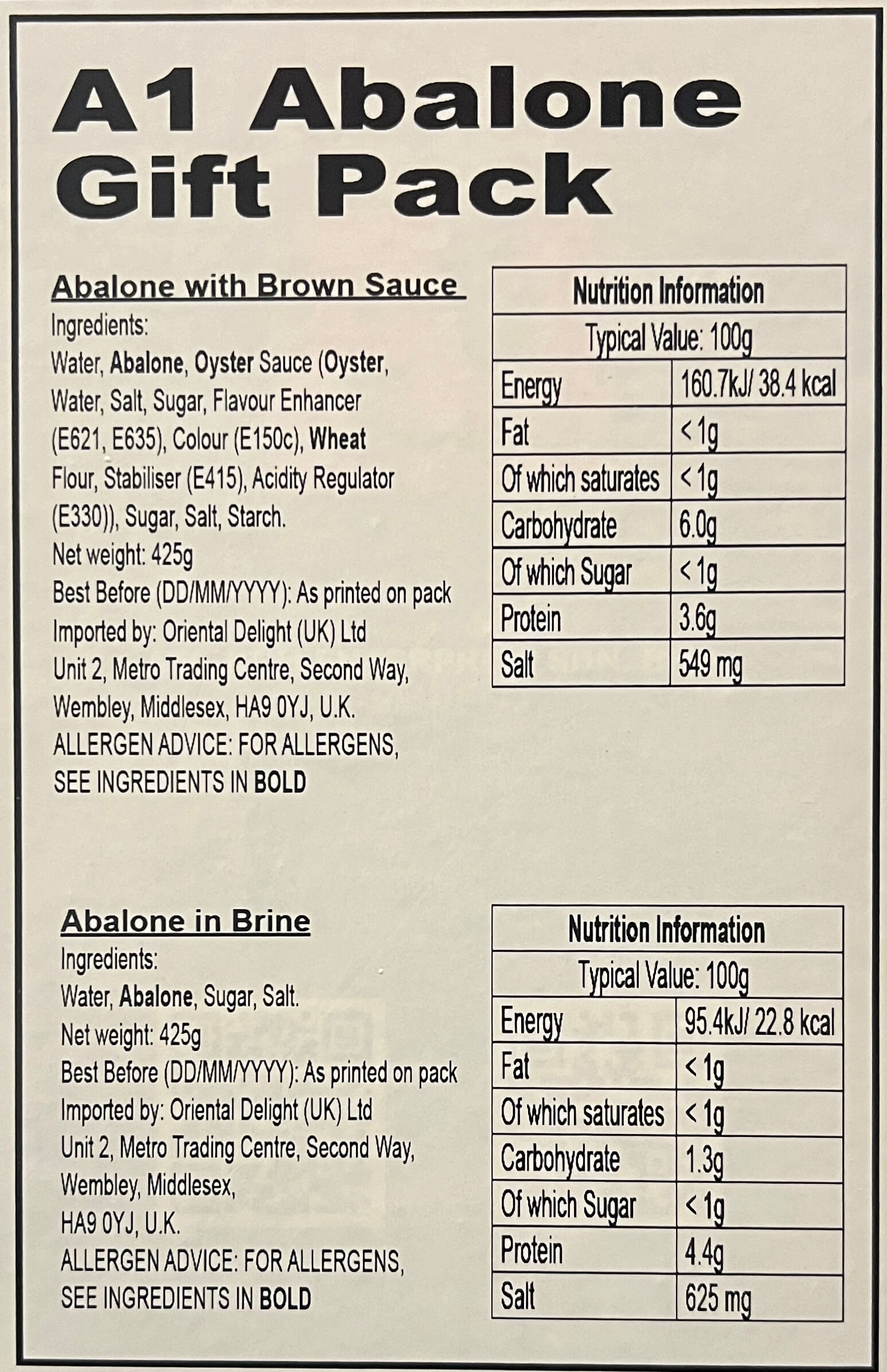 A1 Abalone Gift Pack A1 鲍鱼礼包 – 88 SPEEDMART