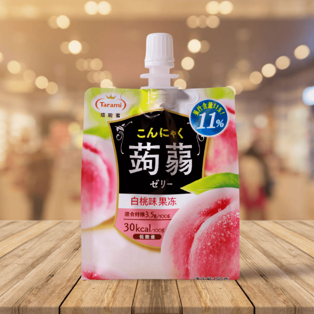 Tarami Oishi Konjac Jelly-Peach 塔啦蜜蒟蒻果凍-白桃味 150g – 88 SPEEDMART